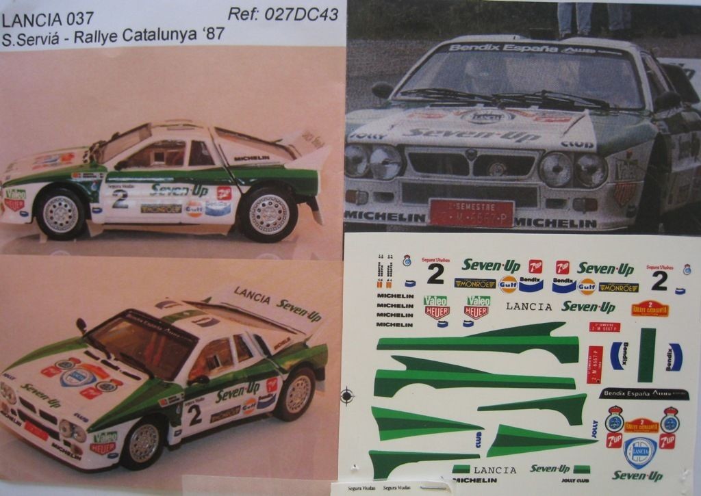 LANCIA 037 n° 2 RALLYE CATALUNYA 1987 DECAL 1/43e
