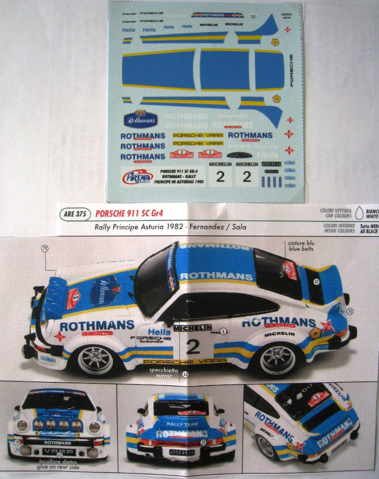 PORSCHE 911 SC n° 2 PRINCIPE ASTURIAS 1982 FERNANDEZ DECAL 1/43e ARENA