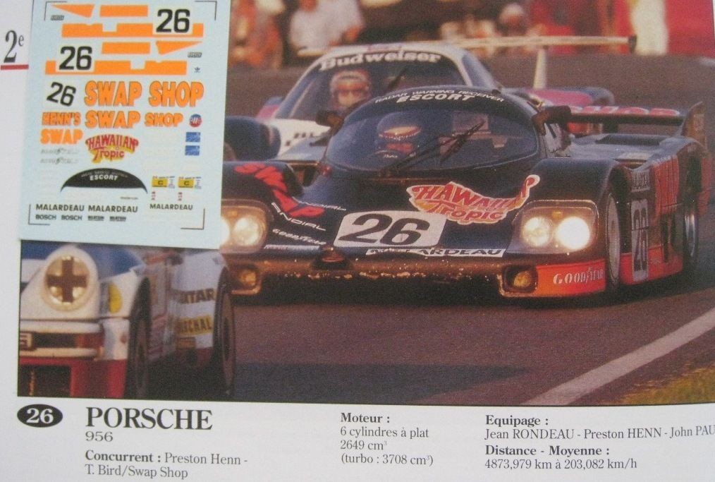 PORSCHE 956 n° 26 LE MANS 1984 DECAL DMC 1/43e