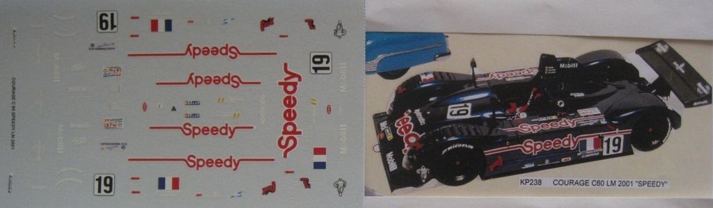 COURAGE C60 n° 19 LE MANS 2001 DECAL 1/43e JPS