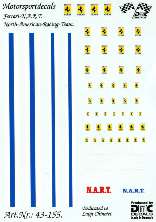 FERRARI NART DECAL 1/43e DMC
