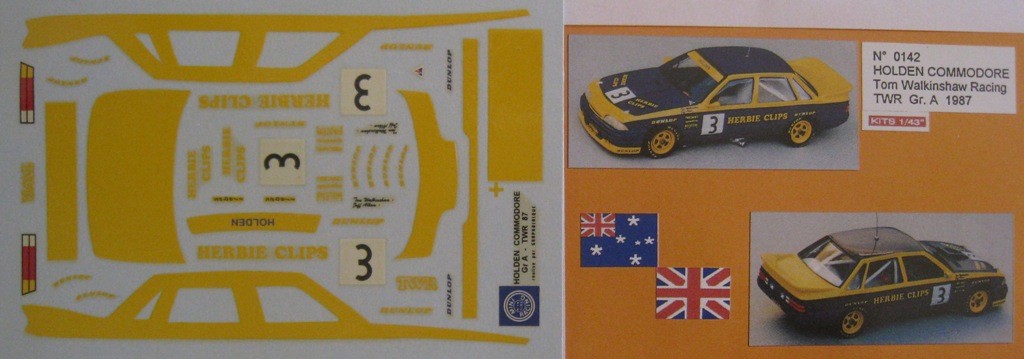 HOLDEN COMMODORE n° 3 TWR1987 DECAL 1/43e MINI RACING