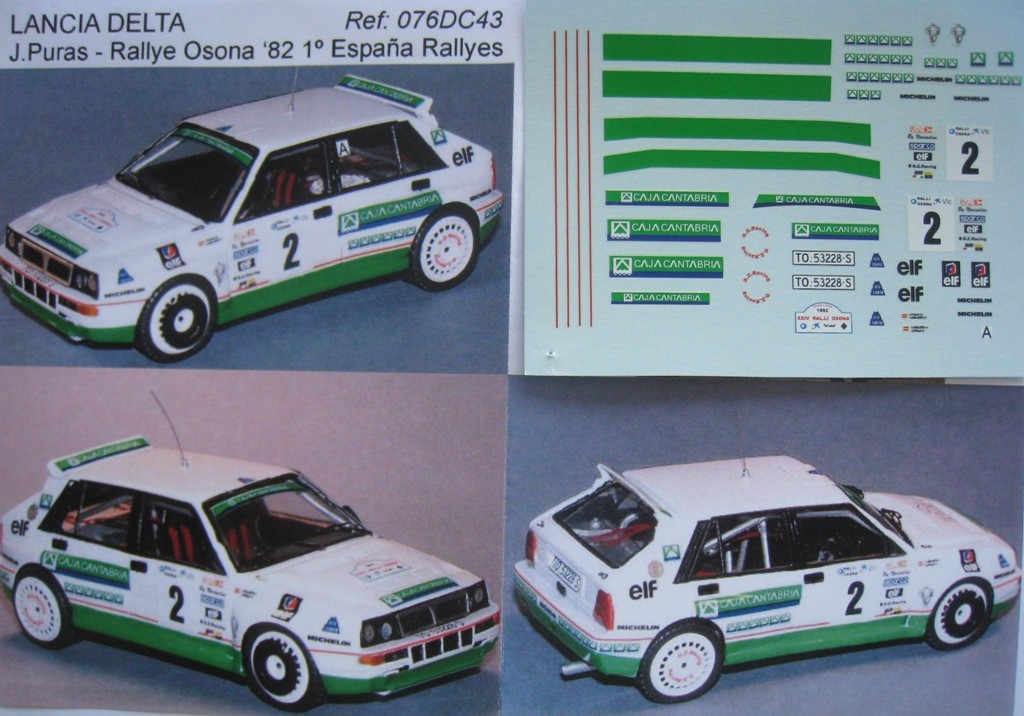 LANCIA DELTA n° 2 RALLYE OSONA 1982 DECAL 1/43e