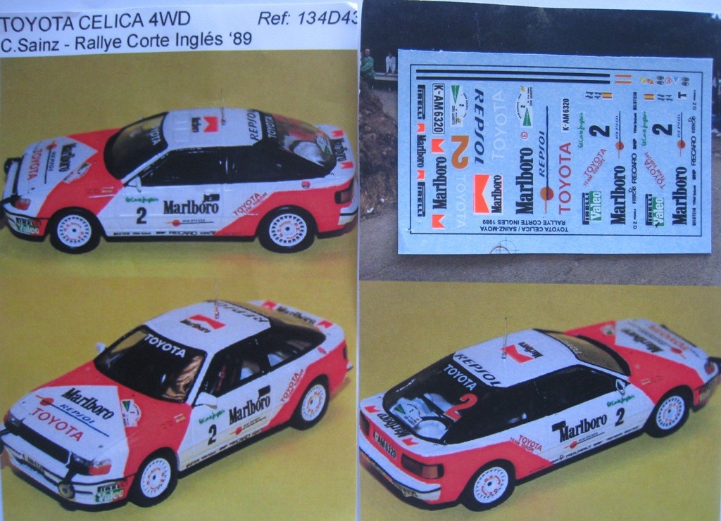 TOYOTA CELICA 4WD n° 2 EL CORTE INGLES 1989 DECAL 1/43e