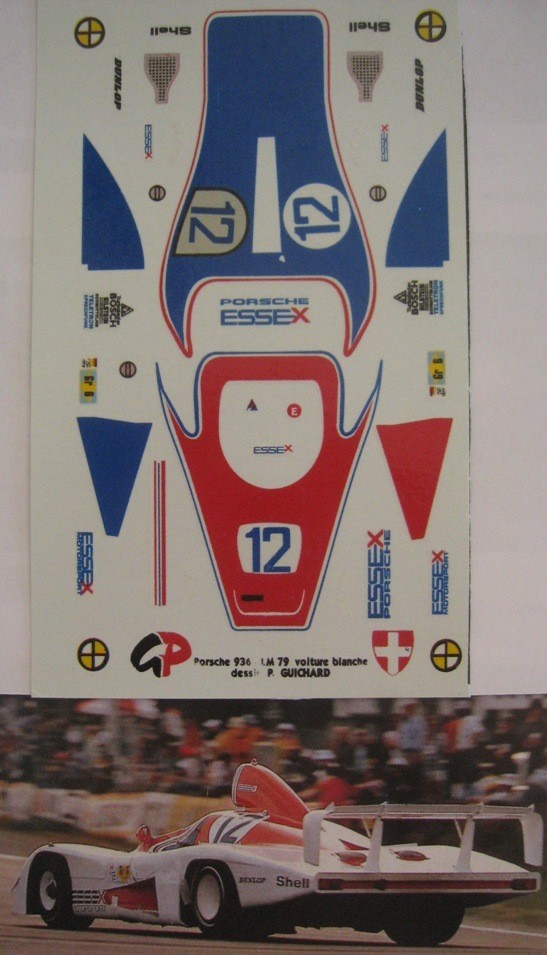 PORSCHE 936 n° 12 ESSEX LE MANS 1979 DECAL 1/43e