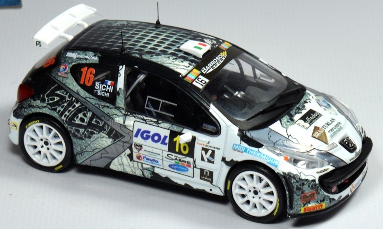 PEUGEOT 207 S2000 n° 16 RALLYE DU ROUERGUE 2017 SICHI DECAL 1/43e