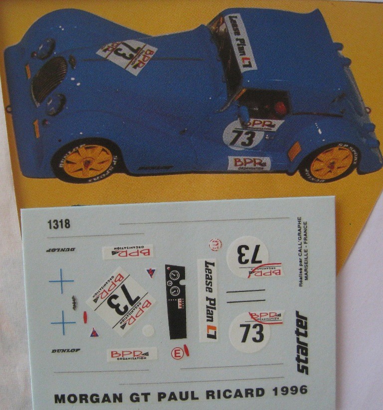 MORGAN GT n° 73 PAUL RICARD 1996 DECAL 1/43e