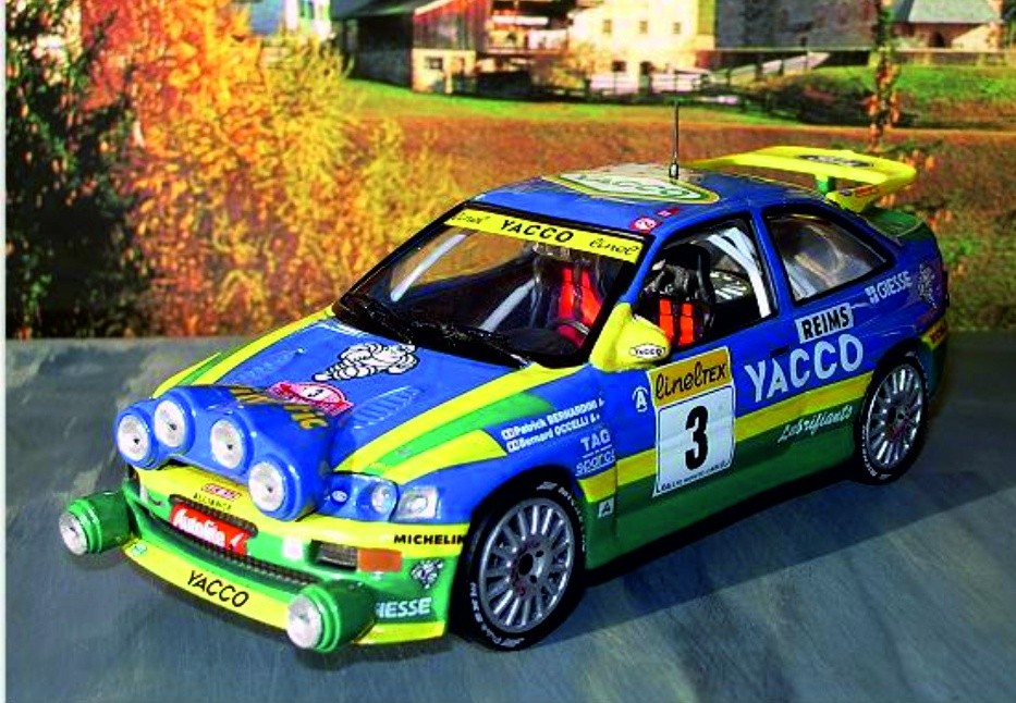 FORD ESCORT COSWORTH n° 3 YACCO 1er RALLYE DE MONTE CARLO 1996 DECAL 1/24e