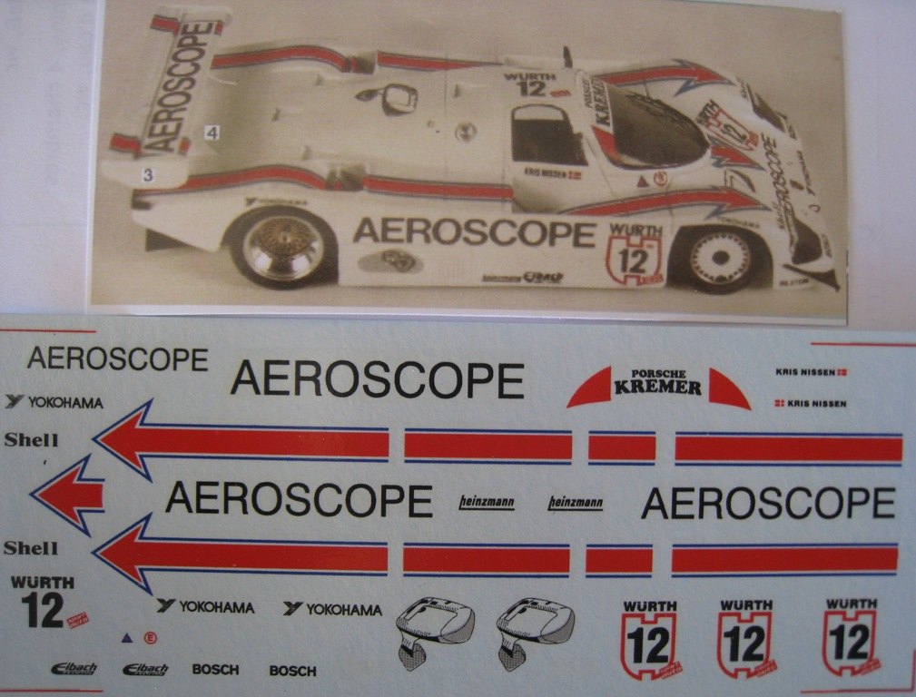 PORSCHE 962 C n° 10 YOKOHAMA 600 KM JARAMA 1987 DECAL 1/43e