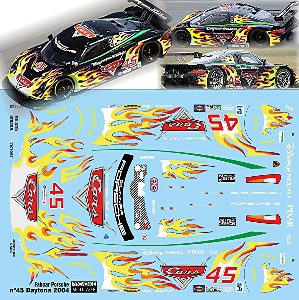 FABCAR PORSCHE n° 45 DAYTONA 2004 DECAL 1/43e